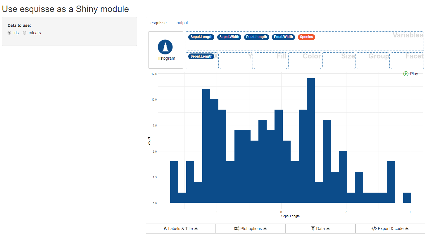 Shiny usage • esquisse